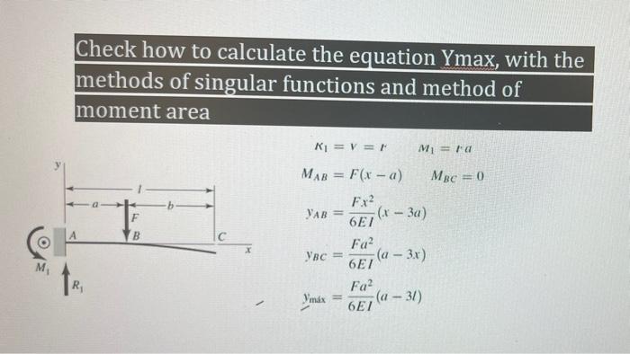 Solved Check how to calculate the equation Ymax, with the | Chegg.com