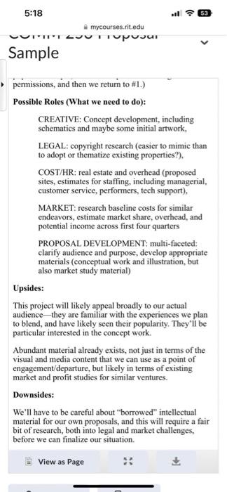 COMM 253 Individual Proposal FA 22(15%) Due Tuesday, | Chegg.com
