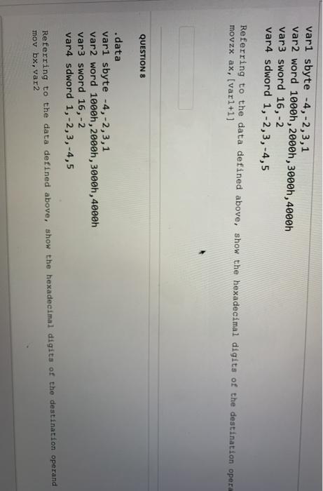 Solved Vari Sbyte 4 231 Var2 Word 1000h 2000 3000h 