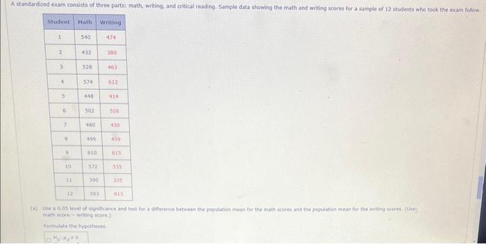 Solved standardized exam conslsts of three parts: math, | Chegg.com
