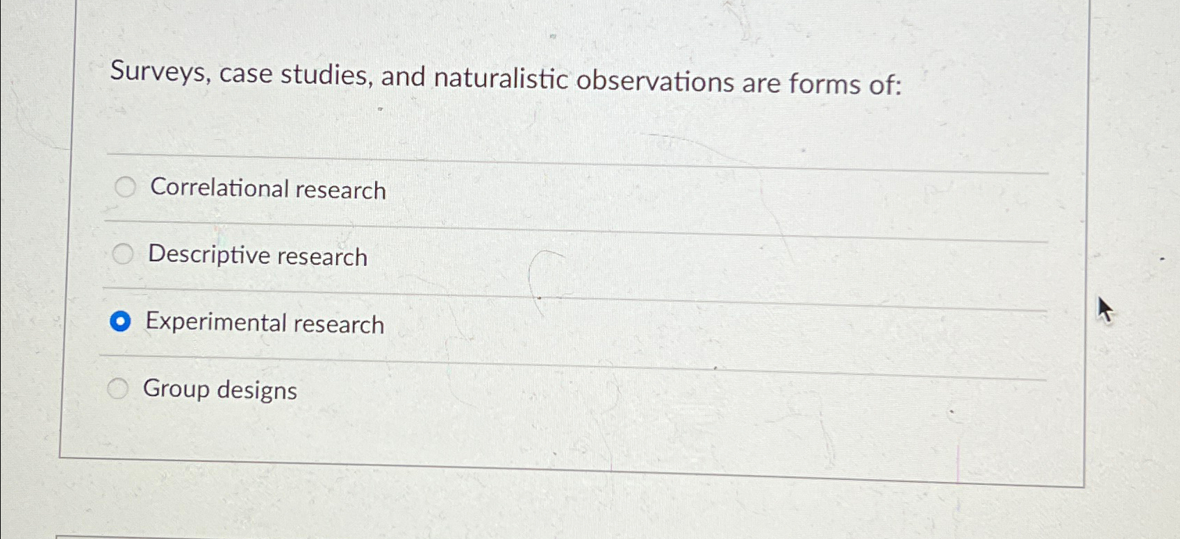Solved Surveys, case studies, and naturalistic observations | Chegg.com