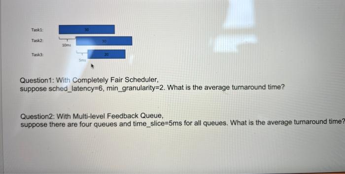 Solved Question1: With Completely Fair Scheduler, suppose | Chegg.com