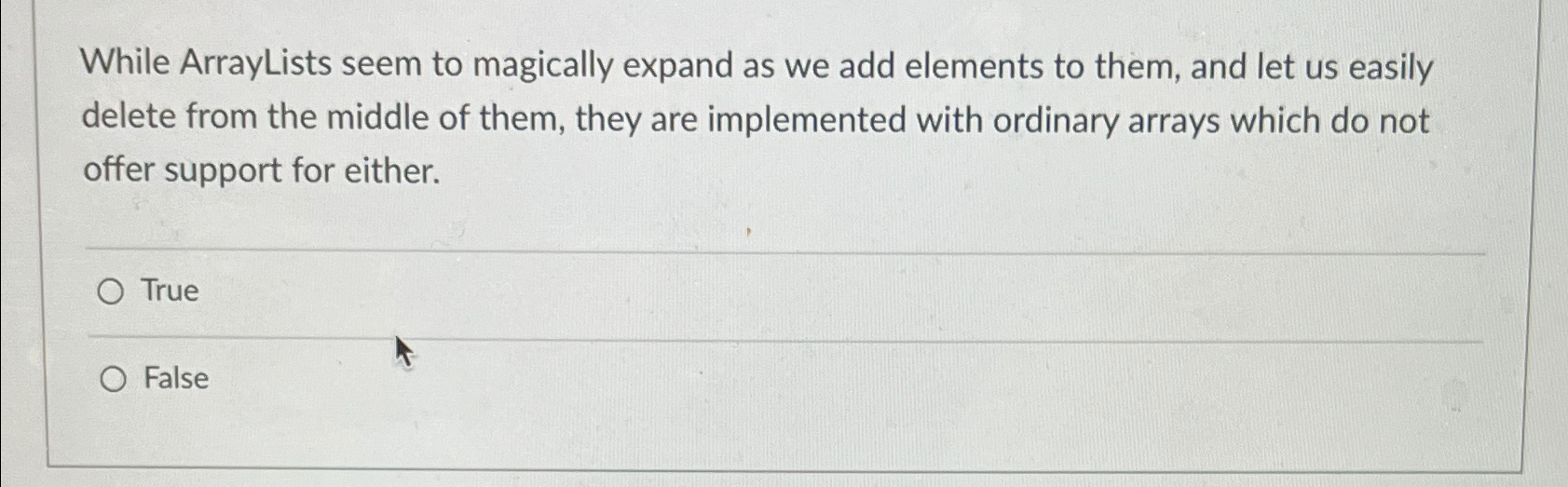 Solved While ArrayLists seem to magically expand as we add | Chegg.com