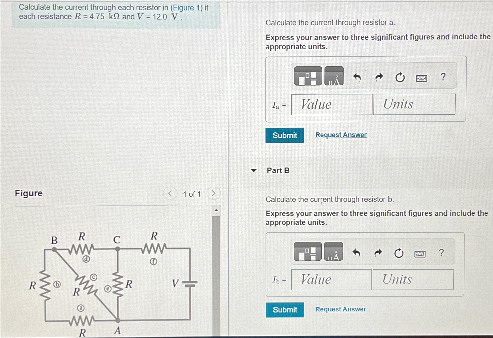 Solved Calculate The Current Through Each Resistor In