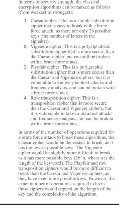 Solved 1. Caesar cipher: This is a simple substitution | Chegg.com