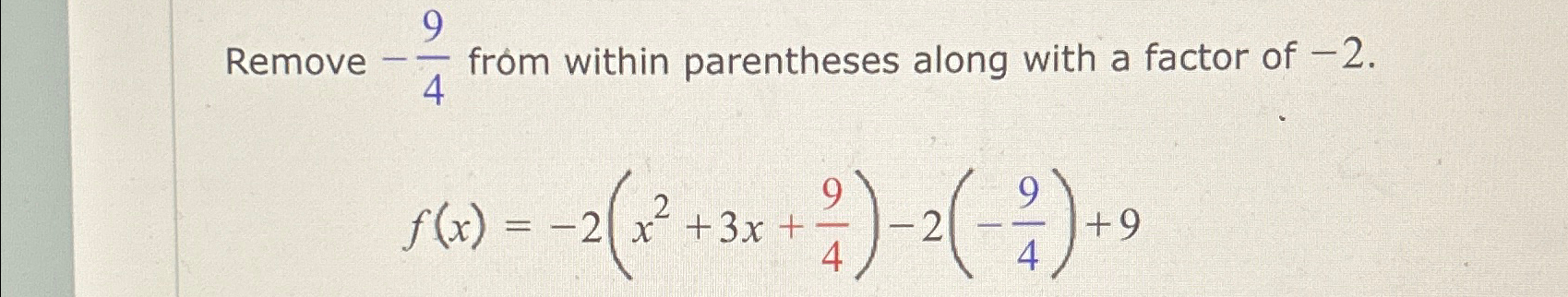 Solved Remove -94 ﻿from within parentheses along with a | Chegg.com