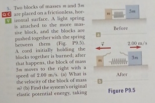 Solved Two blocks of masses m ﻿and 3 ﻿m QCC are placed on a | Chegg.com