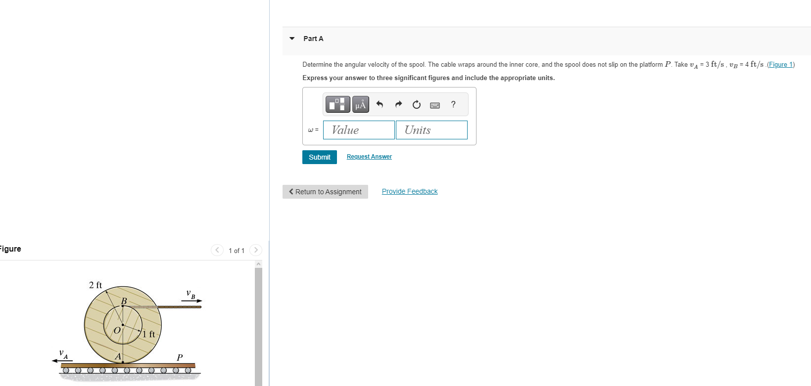Solved Part ADetermine the angular velocity of the spool. | Chegg.com