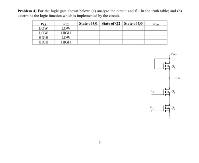Solved Problem 4) For the logic gate shown below: (a) | Chegg.com