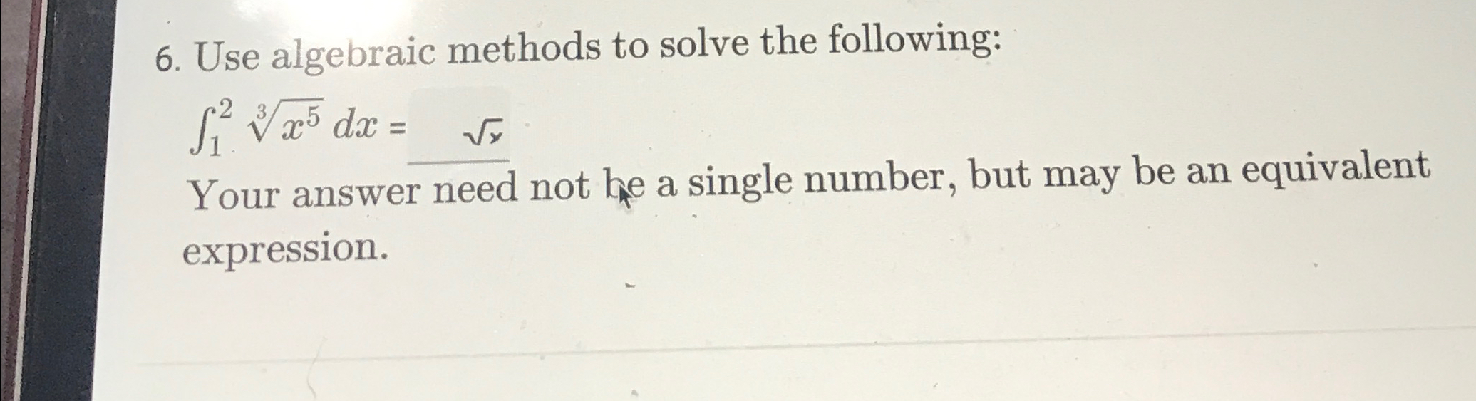 Solved Use algebraic methods to solve the | Chegg.com