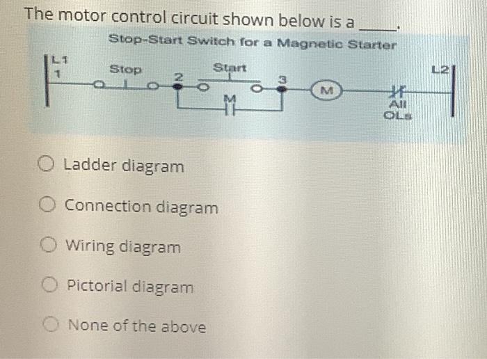 Solved The motor control circuit shown below is a Stop-Start | Chegg.com