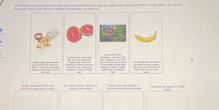 Solved Understanding some basic concepts about a healthful | Chegg.com