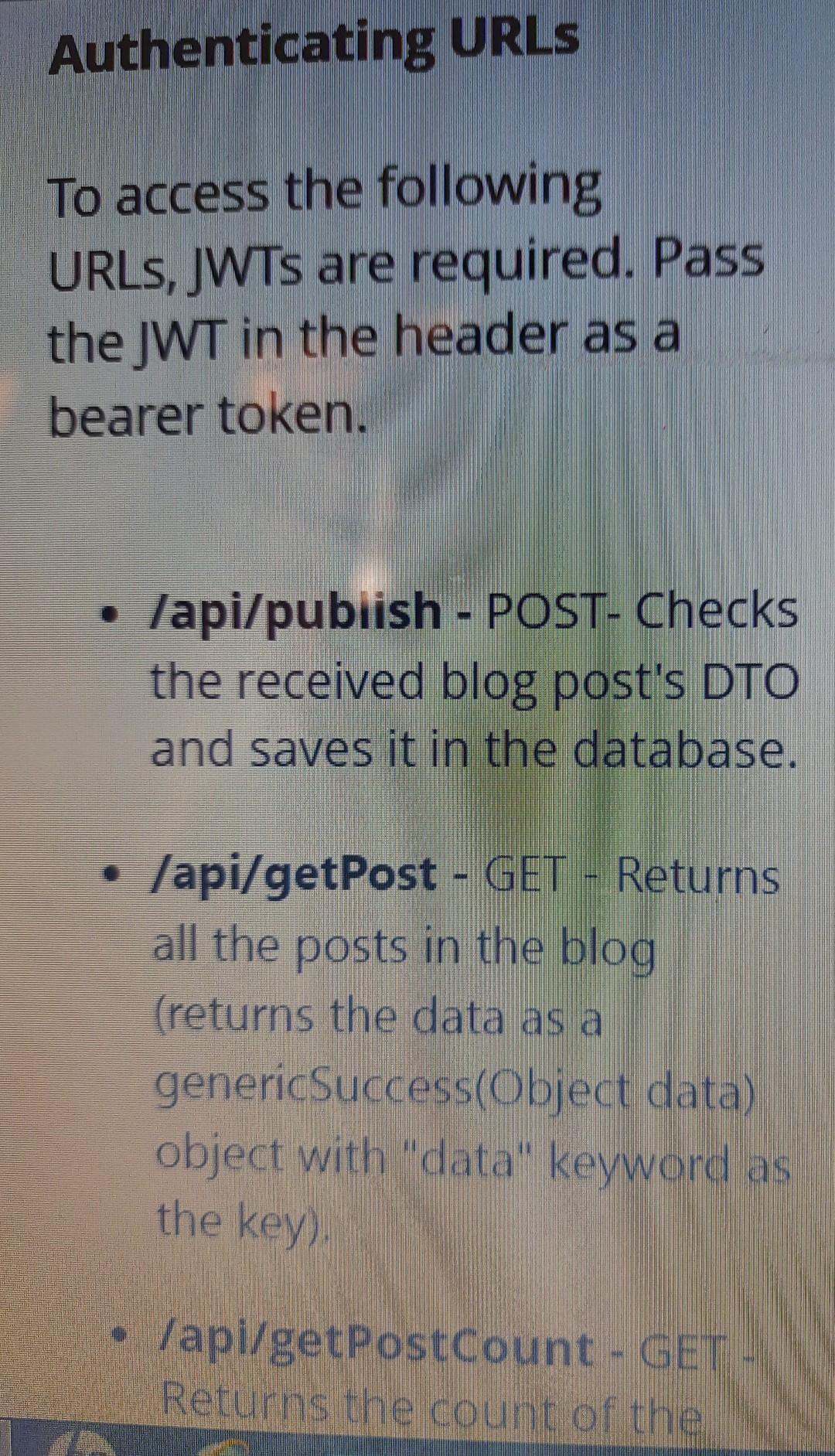Solved 1. Blogging App Create the following APIs: • | Chegg.com