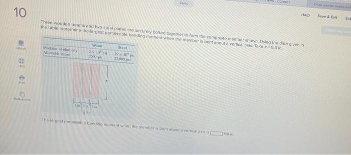 Solved Three wooden beams arid two steel plates ore socurely | Chegg.com