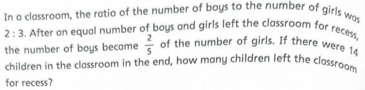 Solved In a classroom, the ratio of the number of boys to | Chegg.com
