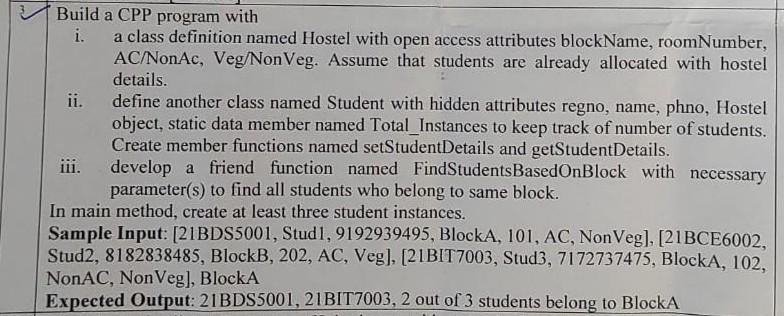 Solved Build a CPP program with i. a class definition named | Chegg.com