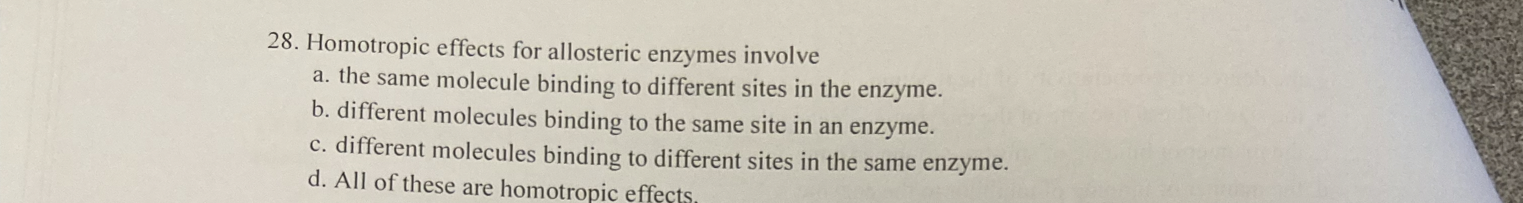 Solved Homotropic effects for allosteric enzymes involvea. | Chegg.com