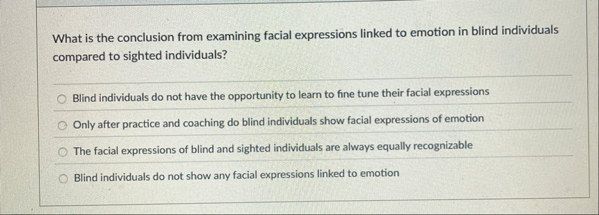 Solved What is the conclusion from examining facial | Chegg.com