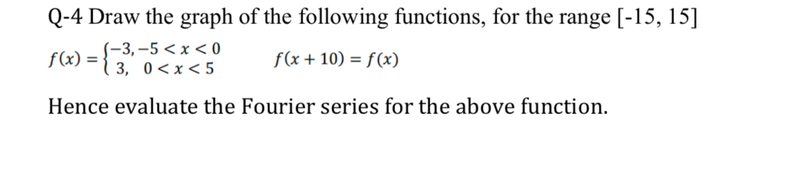 Solved Q-4 ﻿Draw the graph of the following functions, for | Chegg.com