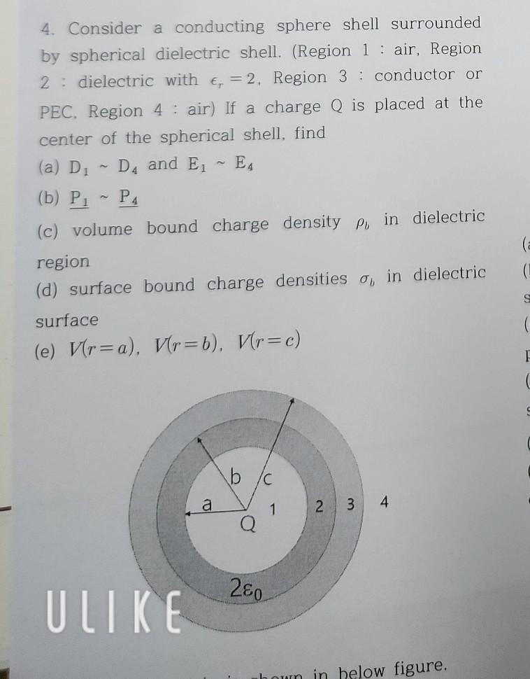Solved 4. Consider a conducting sphere shell surrounded by | Chegg.com