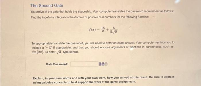 Solved The Second Gate You arrive at the gate that holds the | Chegg.com