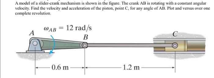 A model of a slider-crank mechanism is shown in the | Chegg.com