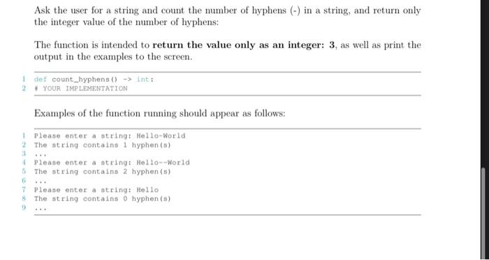 Solved Ask the user for a string and count the number of | Chegg.com