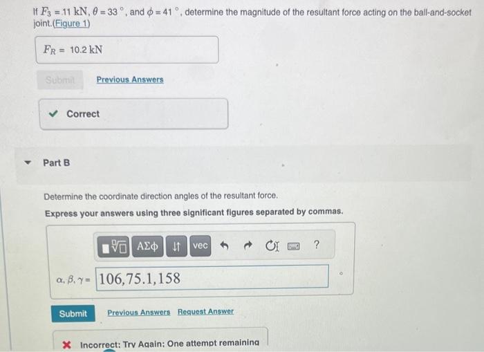 Solved Part part A is correct and is need to find part B. | Chegg.com