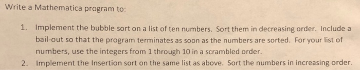Solved Write A Mathematica Program To 1 Implement The 7221