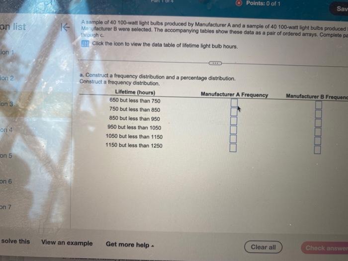 Solved A sample of 40 100-watt light bulbs produced by | Chegg.com