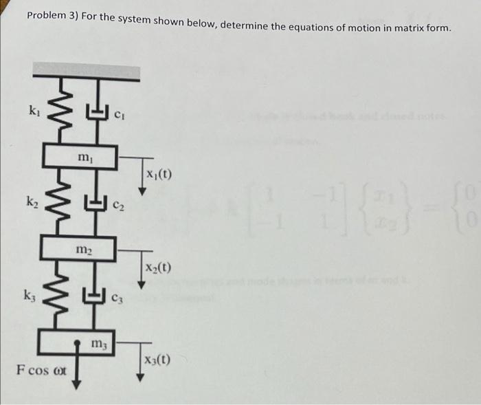 [Solved]: Problem 3) For the system shown below, determine