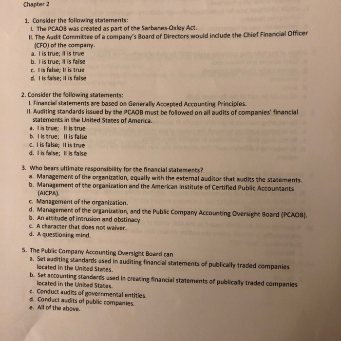 Solved Chapter 2 1. Consider the following statements: I. | Chegg.com