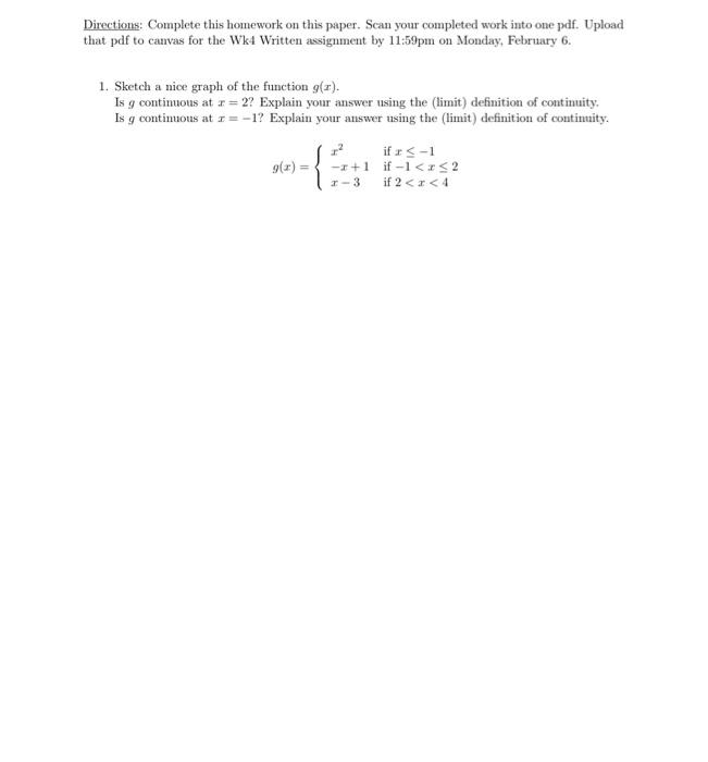 Solved Directions: Complete this homework on this paper. | Chegg.com