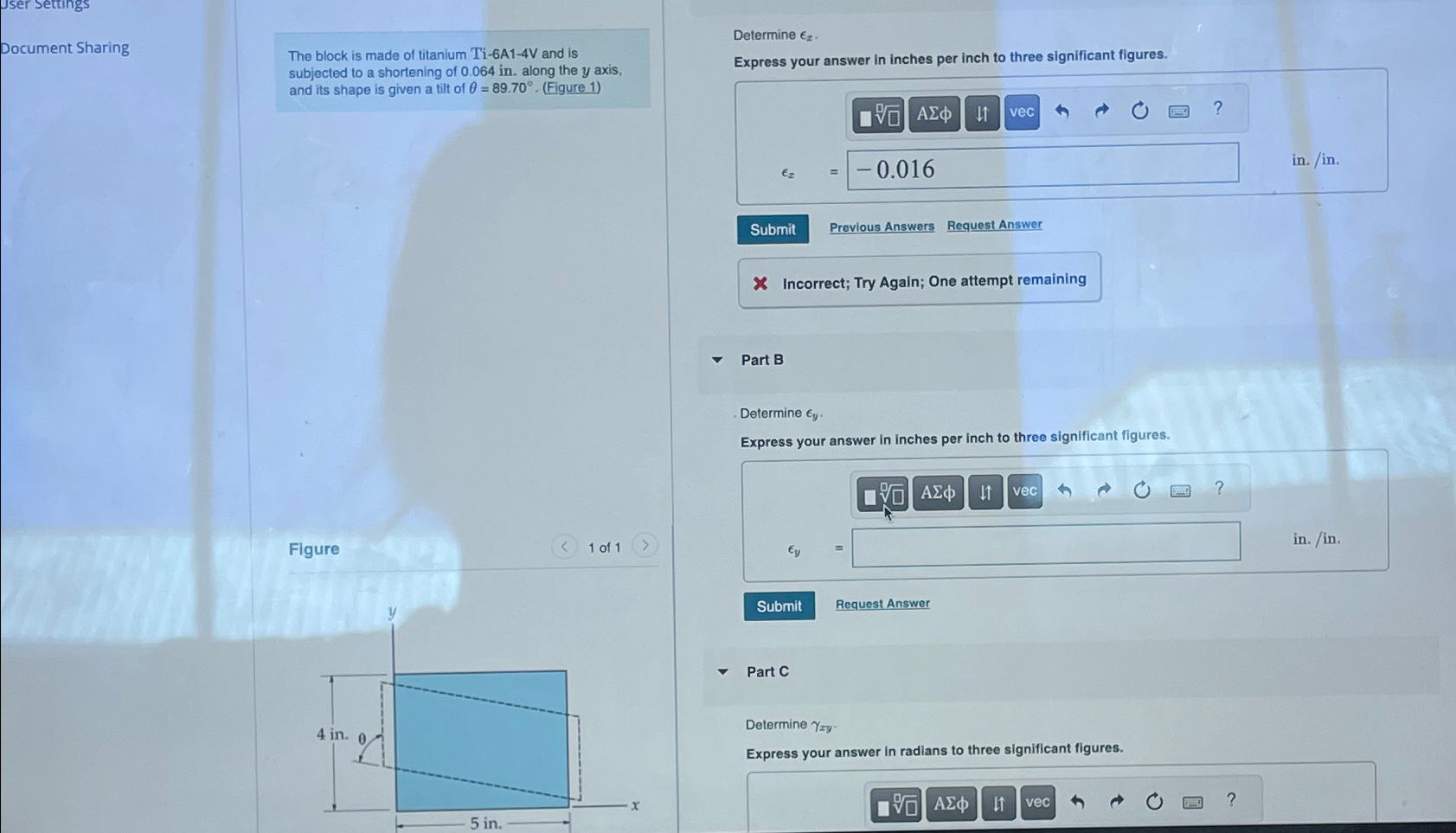 Solved Document SharingThe block is made of titanium | Chegg.com