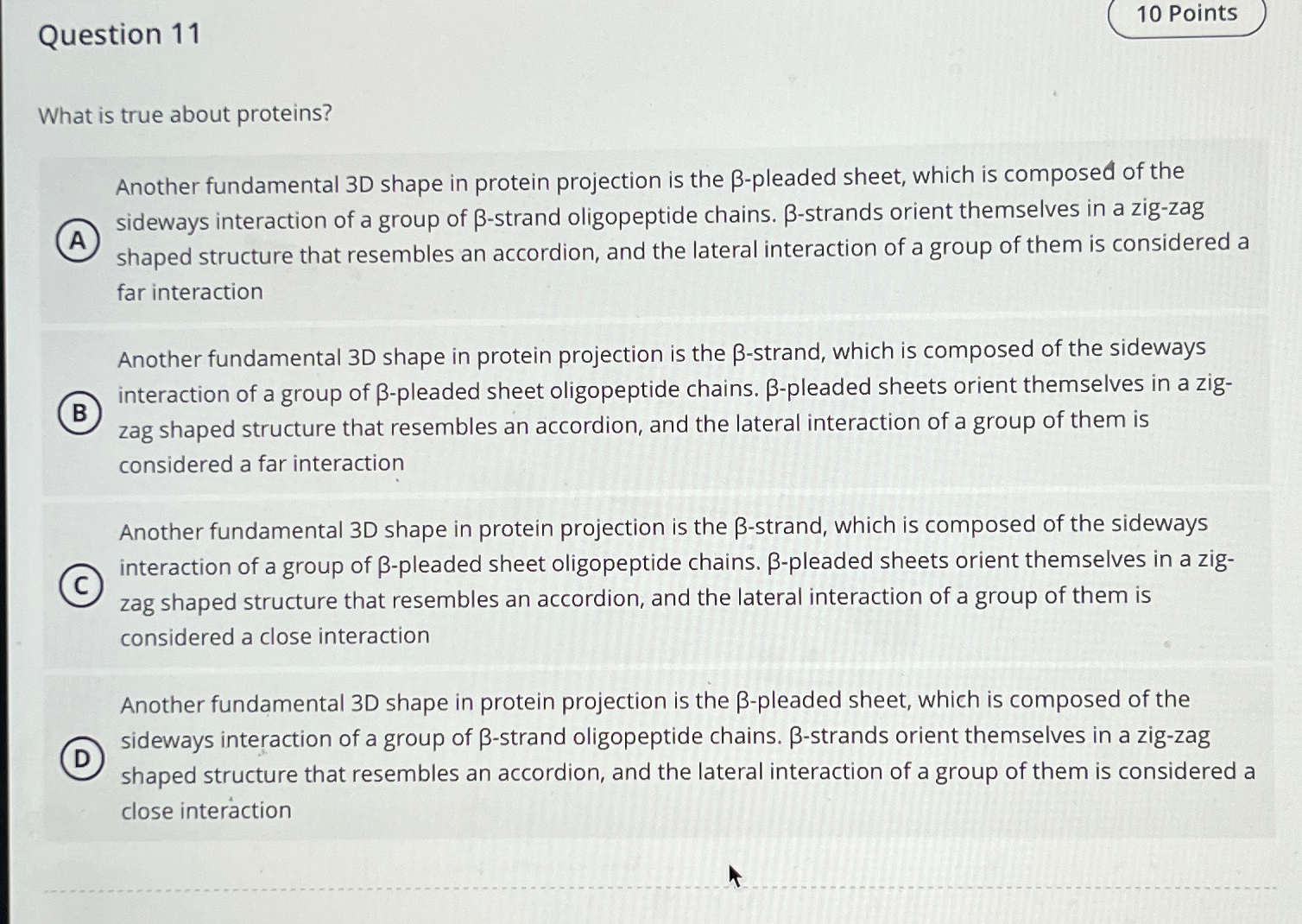 Solved Question 1110 ﻿PointsWhat is true about | Chegg.com