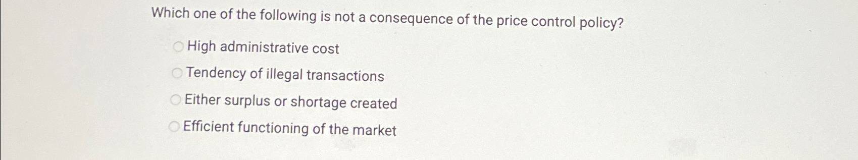 Solved Which one of the following is not a consequence of | Chegg.com