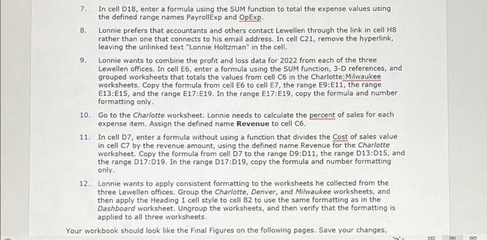 Solved DE PROJECT STEPS 1. Lonnie Holtzman is a financial | Chegg.com
