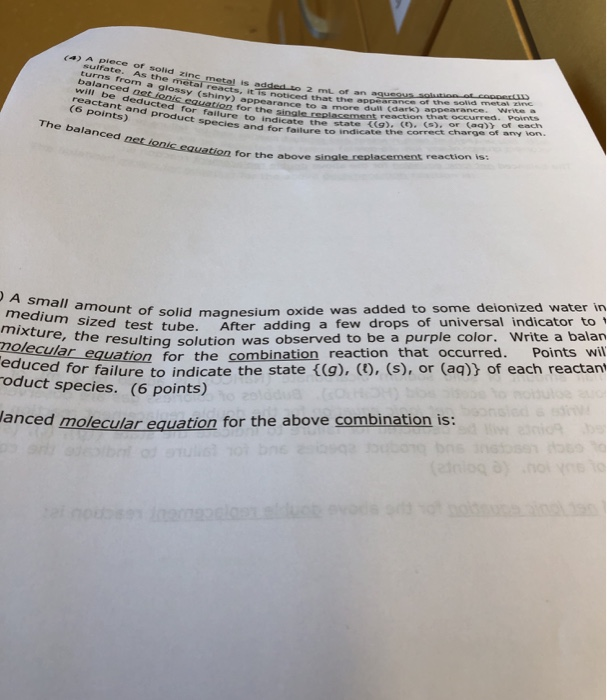 Solved A piece of solidine sulfate. As As the m etal is | Chegg.com