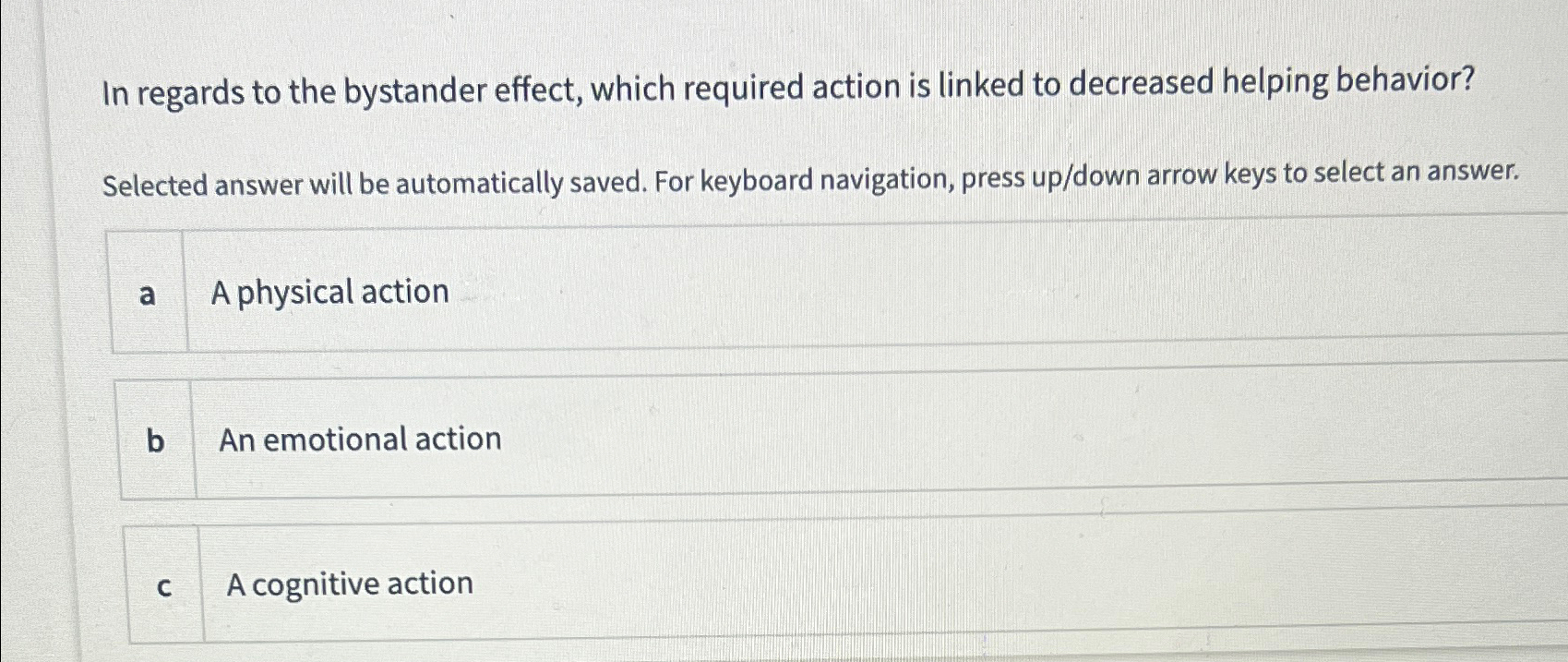 Solved In regards to the bystander effect, which required | Chegg.com