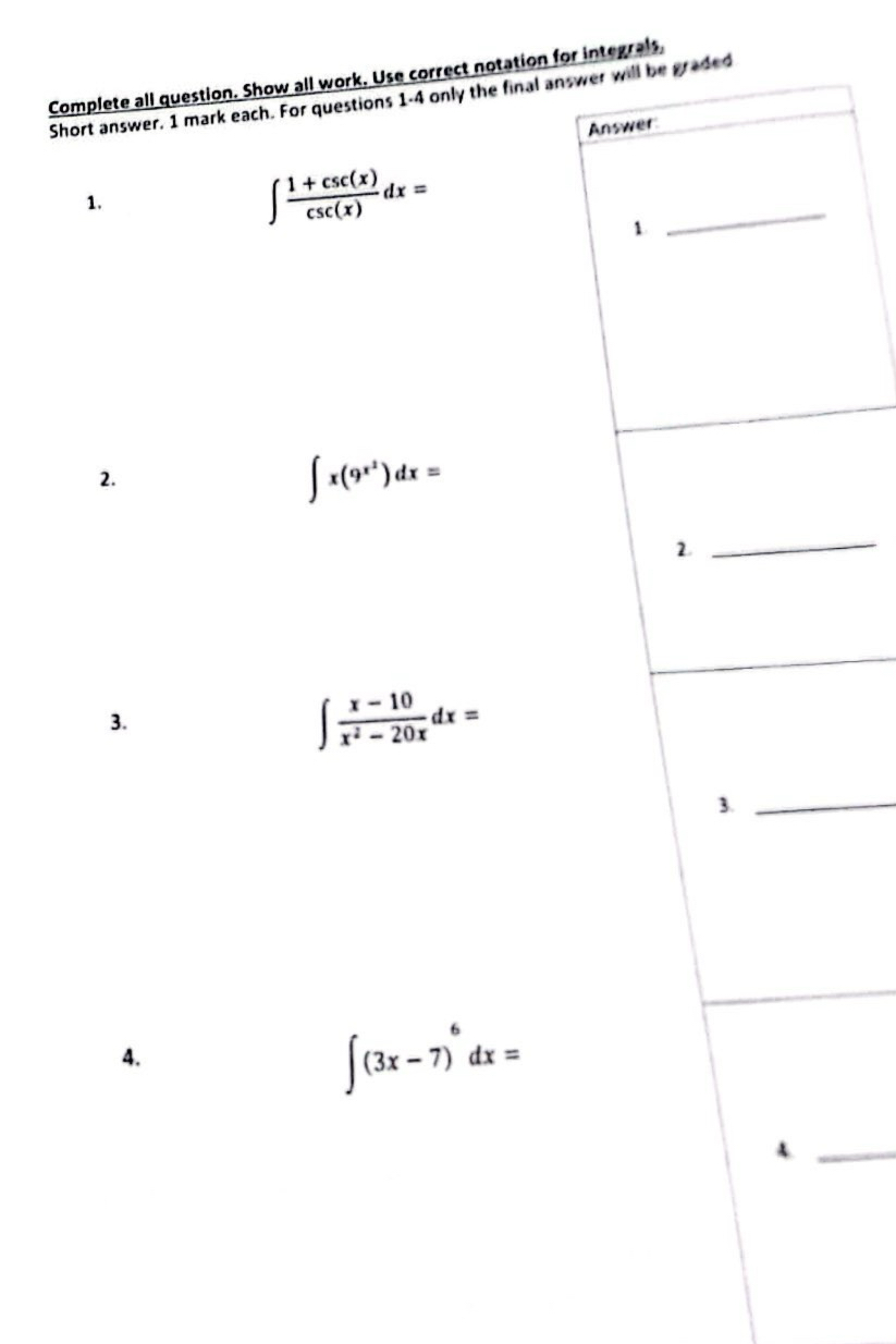 Solved Complete all question. Show all work. Use correct | Chegg.com
