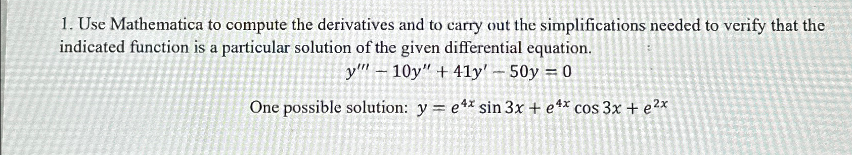 Use Mathematica to compute the derivatives and to | Chegg.com