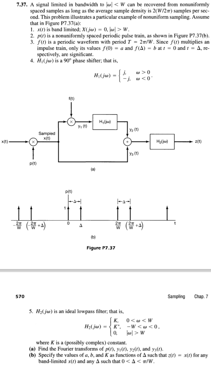Solved 7.37. ﻿A signal limited in bandwidth to ]