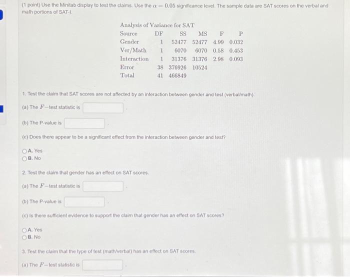 Solved (1 point) Use the Minitab display to test the claims. | Chegg.com Solved (1 point) Use the Minitab display to test the claims. | Chegg.com