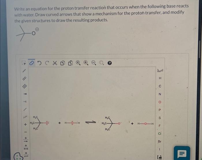 Solved Write an equation for the proton transfer reaction | Chegg.com
