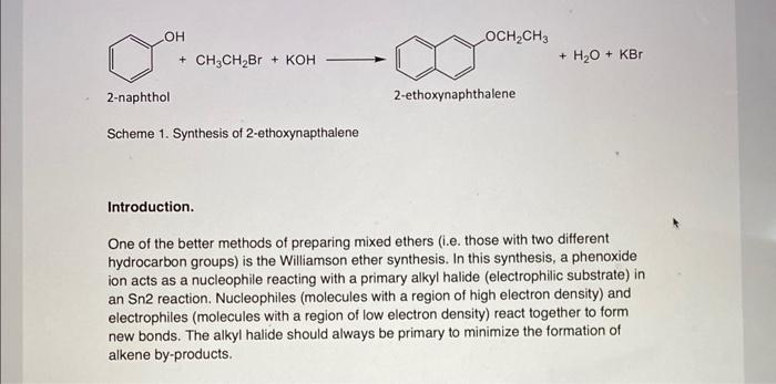 Solved 2-naphthol 2-ethoxynaphthalene Scheme 1. Synthesis of | Chegg.com