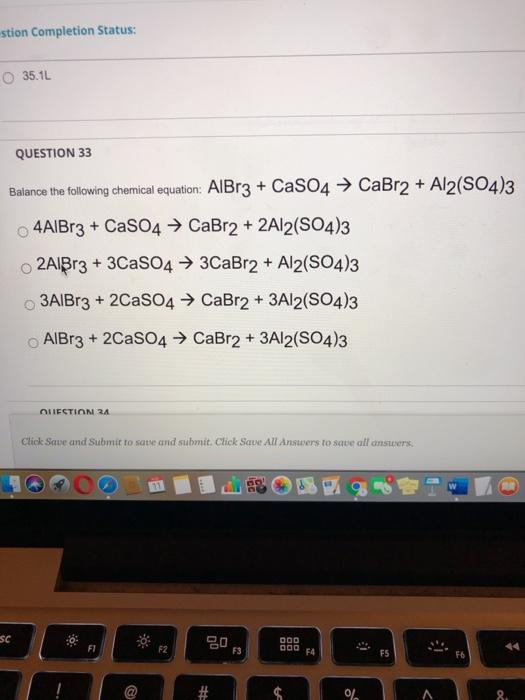 Solved stion Completion Status: 35.1L QUESTION 33 Balance | Chegg.com