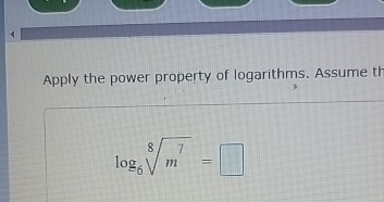 Solved Apply the power property of logarithms. | Chegg.com
