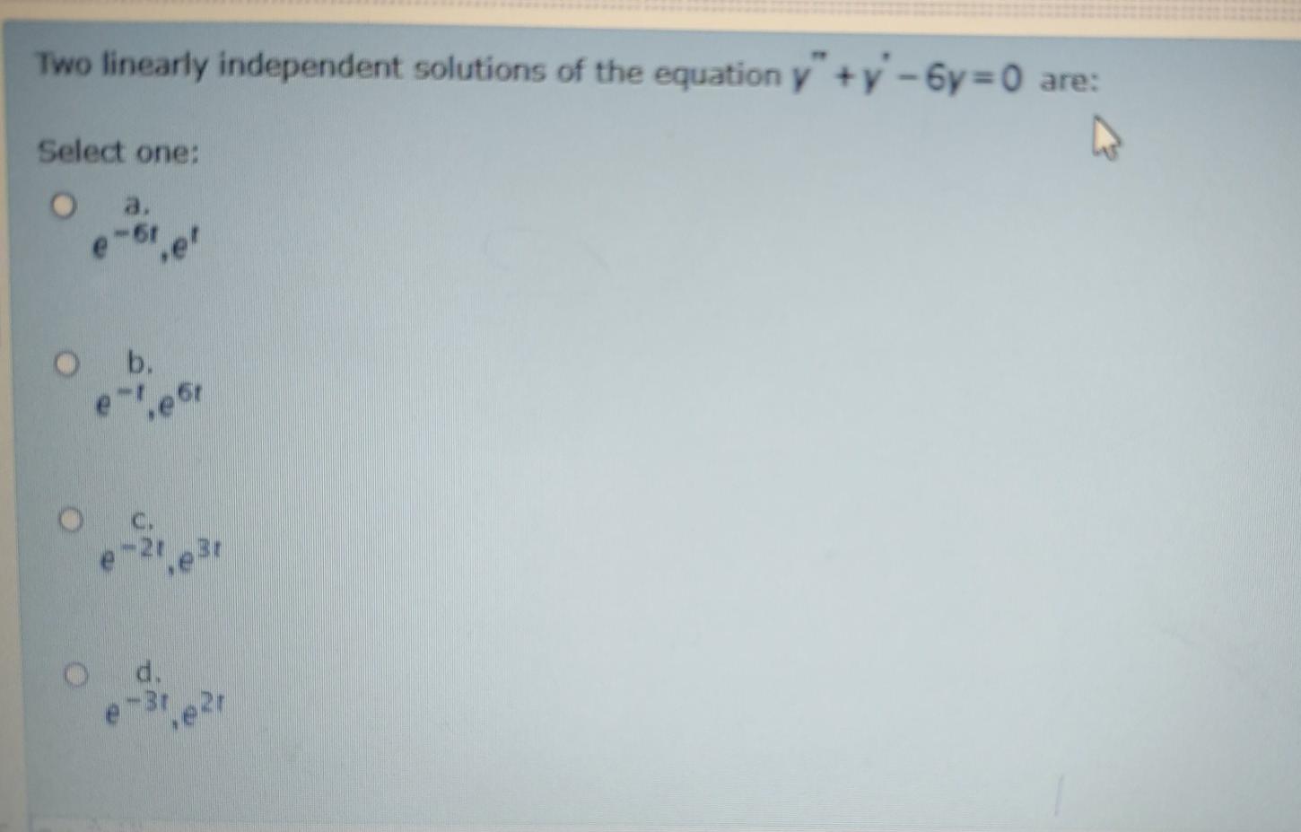 Solved Two linearly independent solutions of the equation | Chegg.com
