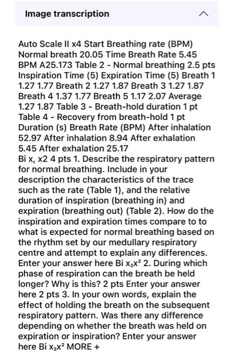 Solved Table 2 - Normal breathing Table 3 - Breath-hold | Chegg.com