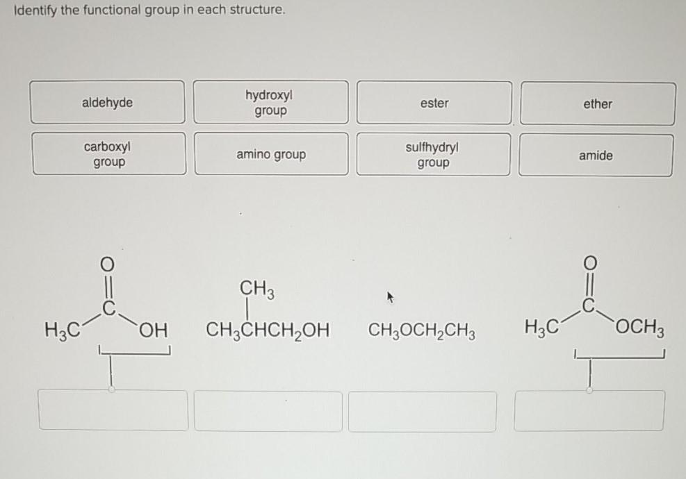 Solved Identify the functional group in each structure. | Chegg.com